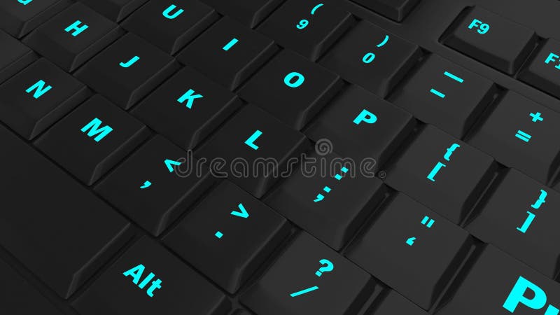 Pointing on Blue Glowing Push Key Stock Video - Video of keyboard ...