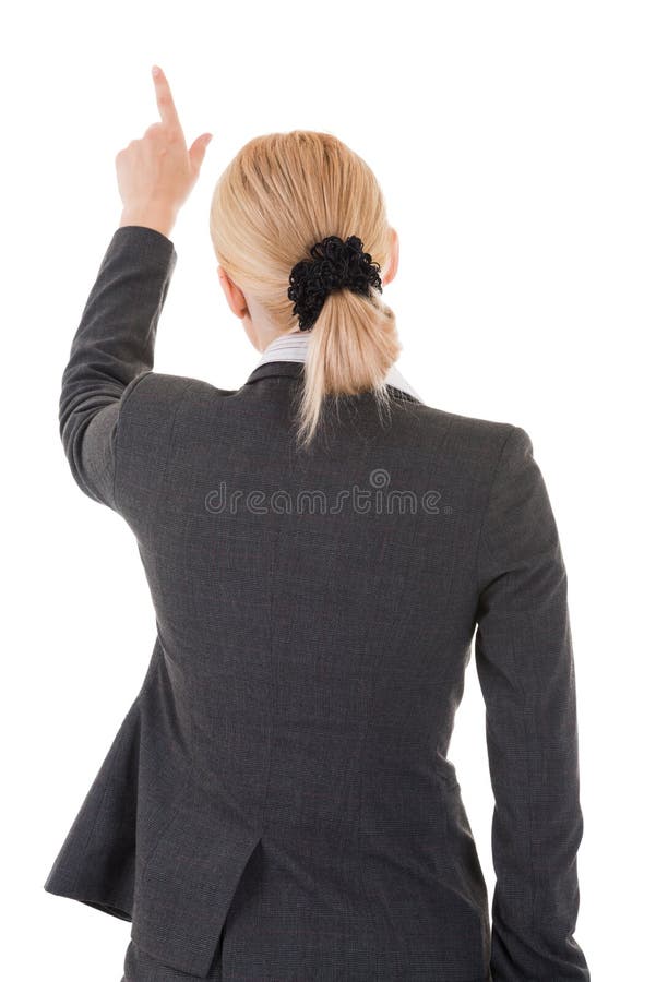 Back View of Pointing Business Team. Stock Image - Image of backside ...