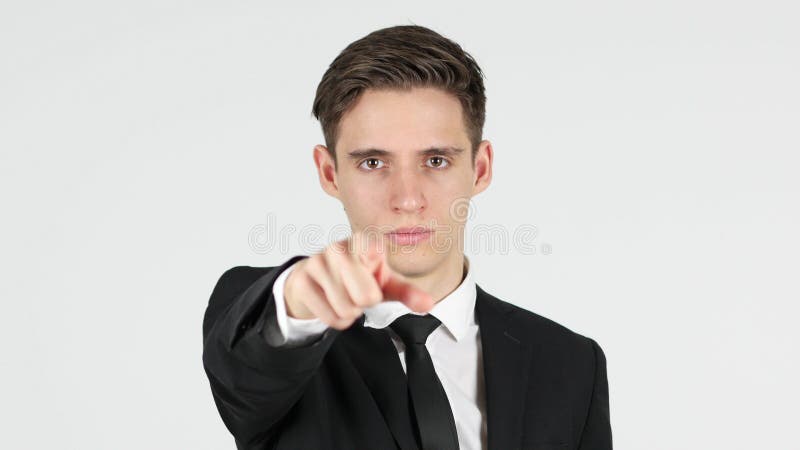 Pointing at Camera, White Background Stock Photo - Image of office ...