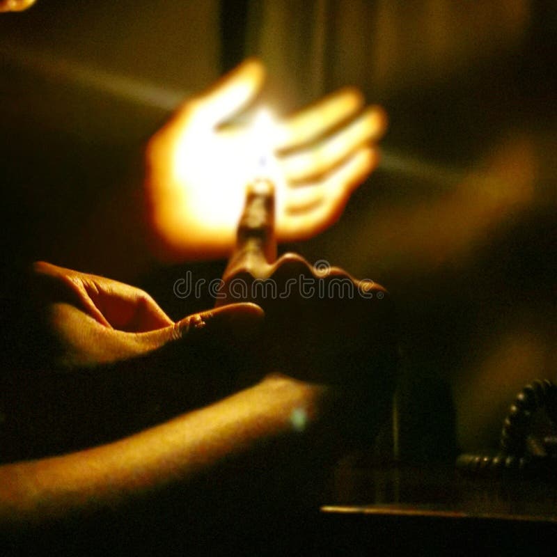 Pointing a Candle Light in the Dark Stock Photo - Image of bright ...