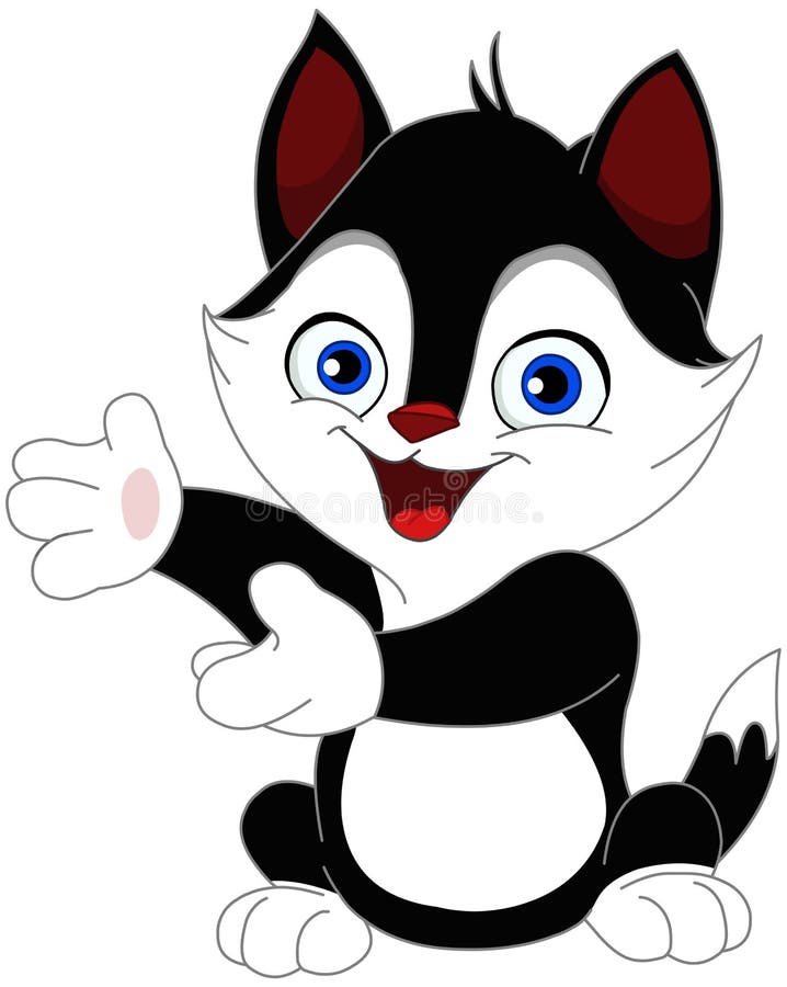 Cartoon Cat Pointing