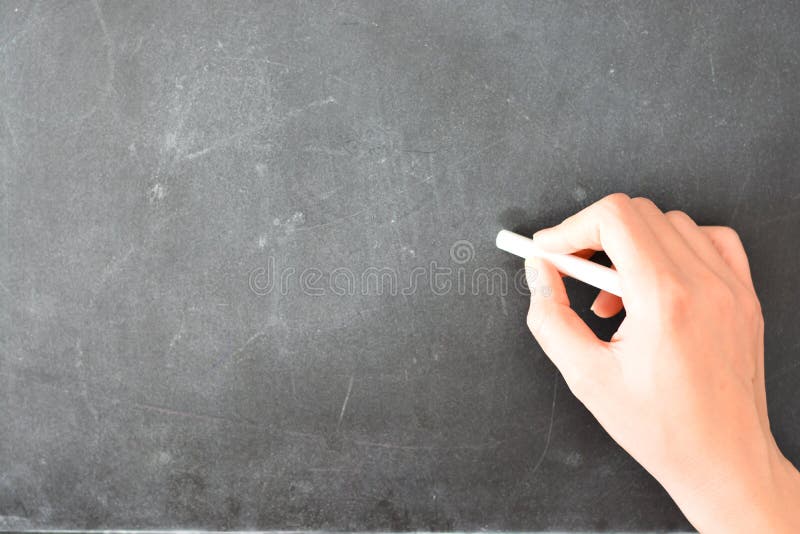 Pointing Chalk To Blackboard Stock Photo - Image of expertise ...