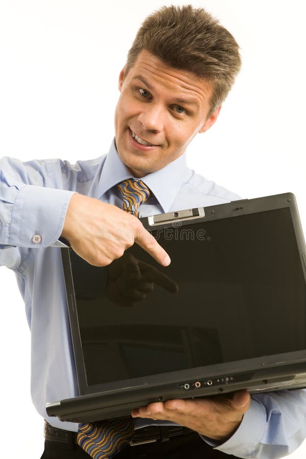 Happy man pointing stock image. Image of young, person - 10368851