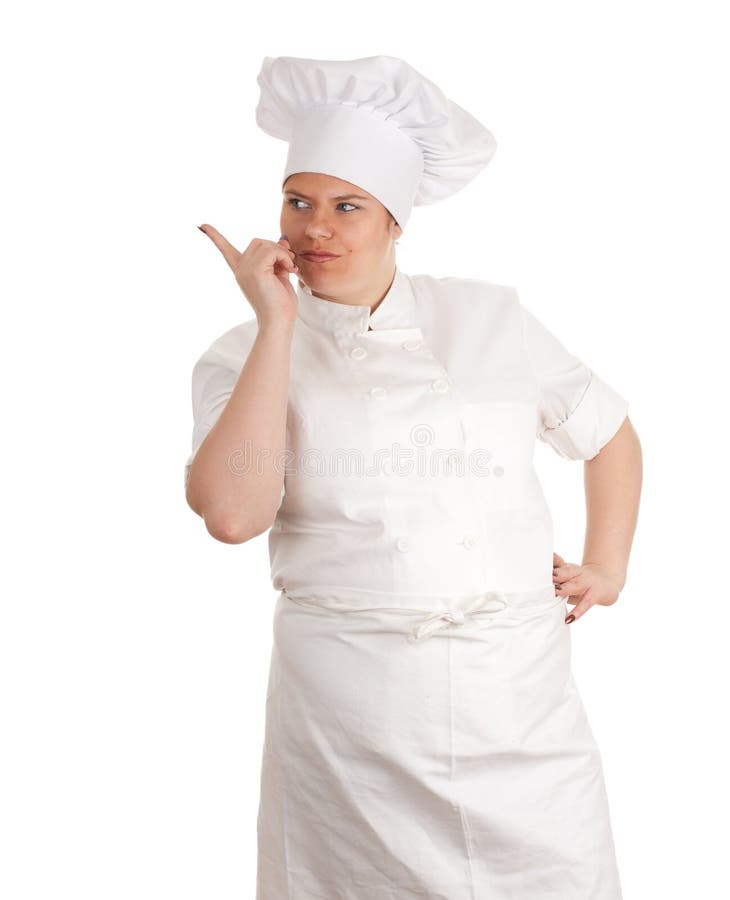 Fat Female Cook with Fruits, Series Stock Photo - Image of chef ...