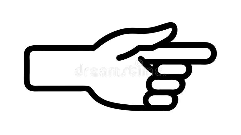 Pointing Finger Hand Gesture Vector Icon, Direction and Command, Vector ...