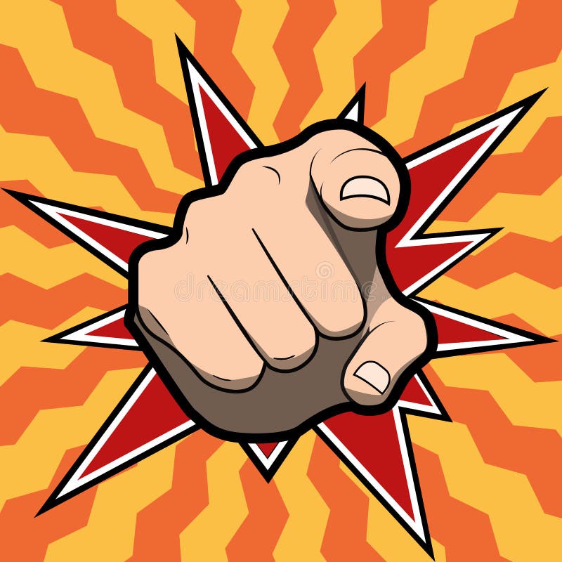 Pointing Finger or Hand Pointing Icon on Colored Background Stock ...