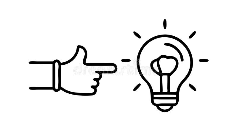 Pointing Finger Idea Icon Vector for Recommendations and Suggestions ...