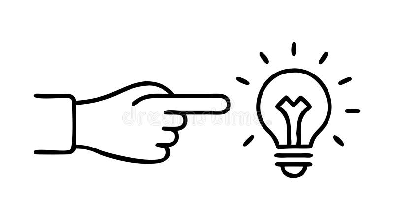 Pointing Finger Idea Icon Vector for Suggestion and Direction, Vector ...