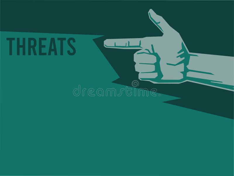 Pointing Finger Sign of Threats with Text Space Stock Vector ...