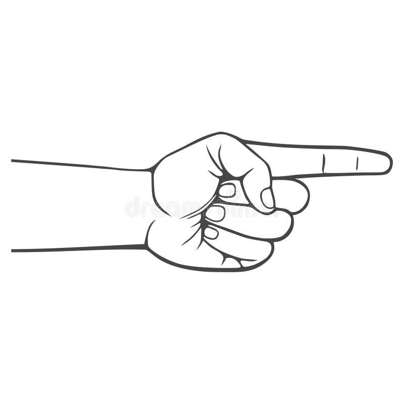 Pointing Finger. Vector Black Icon Stock Vector - Illustration of point ...