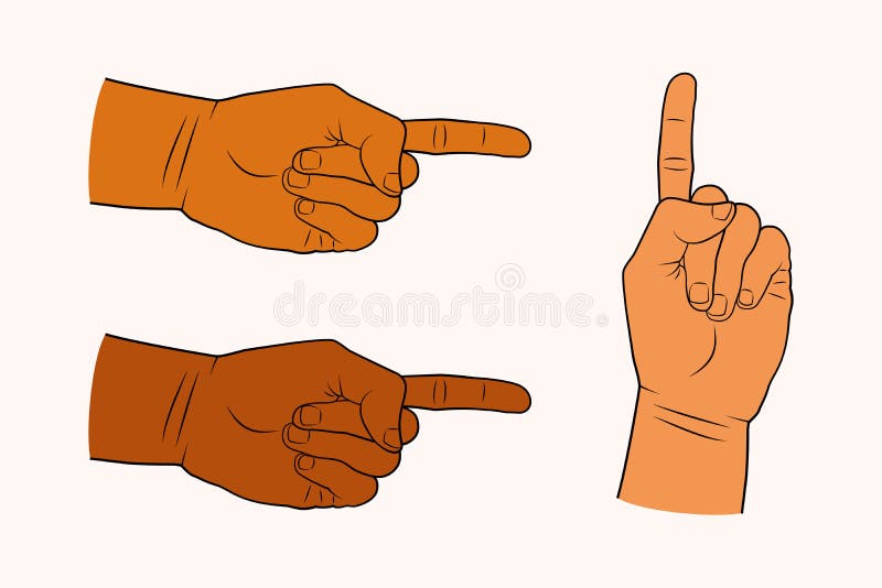 Cartoon Hand Gesture Pointing Left Finger Stock Illustrations – 387 ...