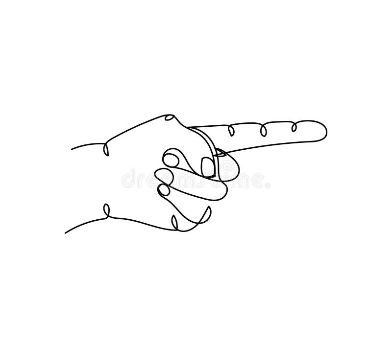 Pointing Gesture One Line Art. Continuous Line Drawing of Gesture, Hand ...