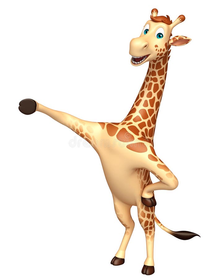 Pointing Giraffe Cartoon Character Stock Illustration - Illustration of ...
