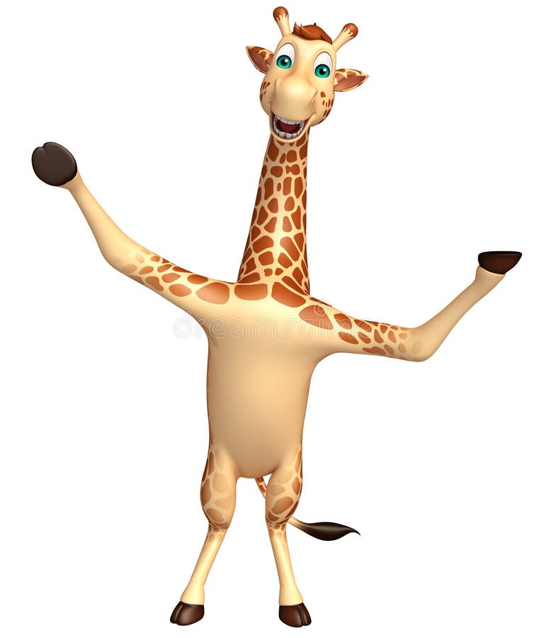 Pointing Giraffe Cartoon Character Stock Illustration - Illustration of ...