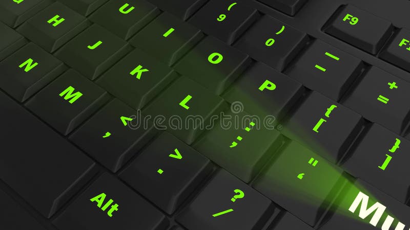 Pointing on Green Glowing Multiply Key Stock Footage - Video of work ...