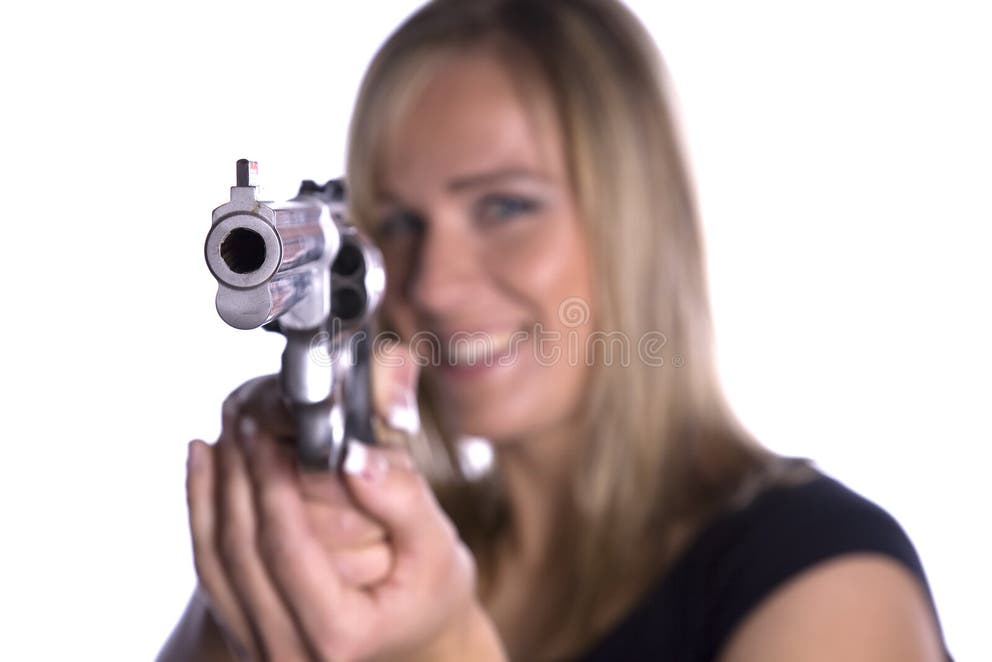 Pointing gun smiling stock image. Image of female, people - 11743037