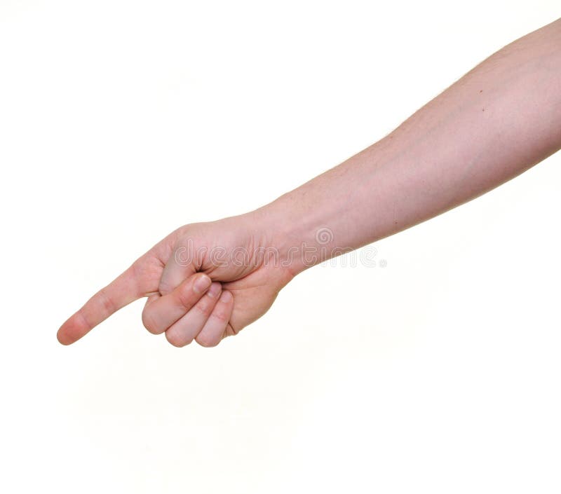 Hand Pointing Finger Inside Palm Stock Photo - Image of palm ...