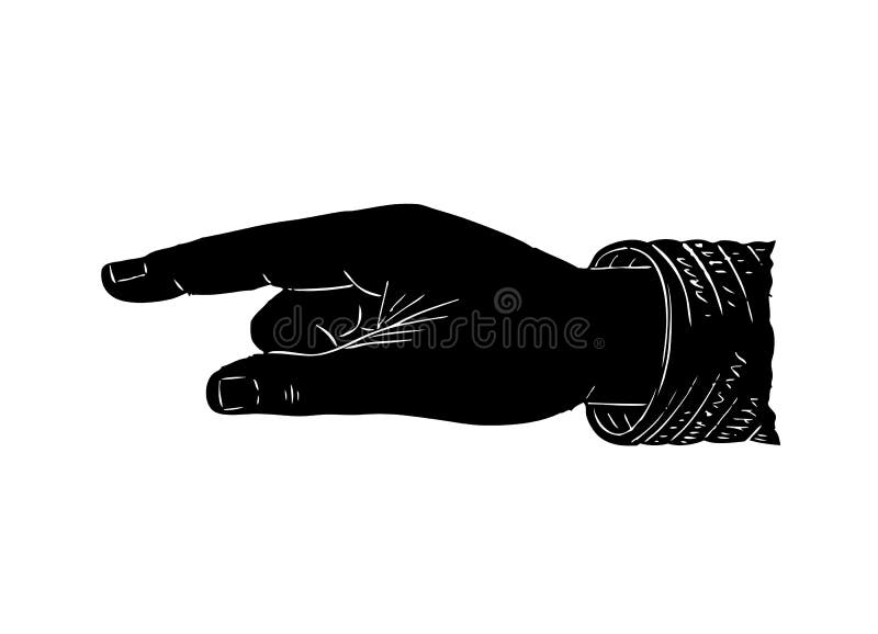 Pointing hand black stock vector. Illustration of decorative - 15798669