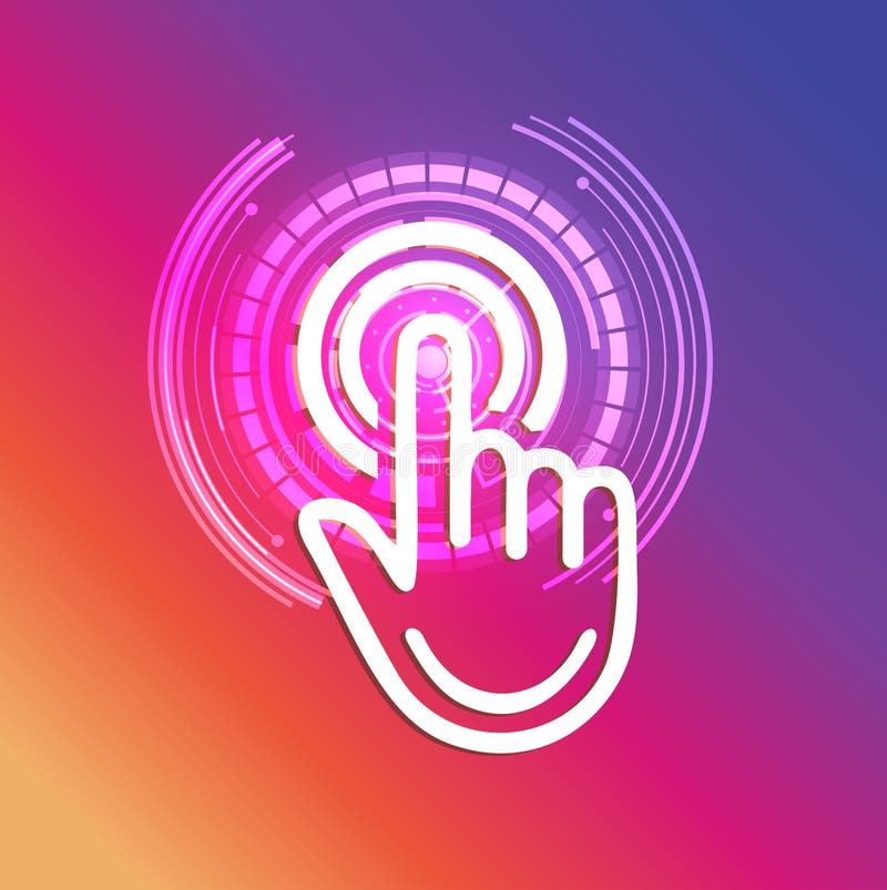 Pointing Hand Click Symbol Logo Sign Stock Vector - Illustration of ...