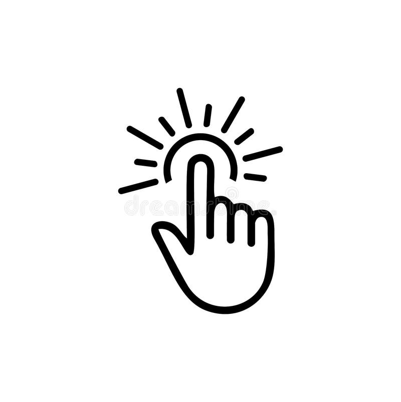 Pointing Hand Click Symbol Logo Sign Stock Vector - Illustration of ...
