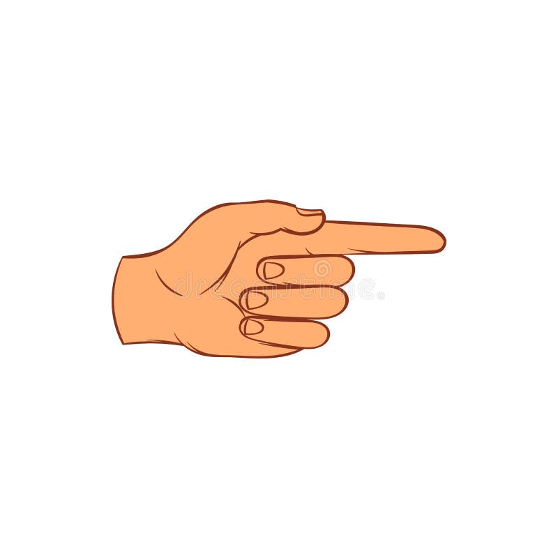 Pointing Hand Gesture Icon, Cartoon Style Stock Illustration ... Pointing Hand Gesture Icon, Cartoon Style Stock Illustration ...
