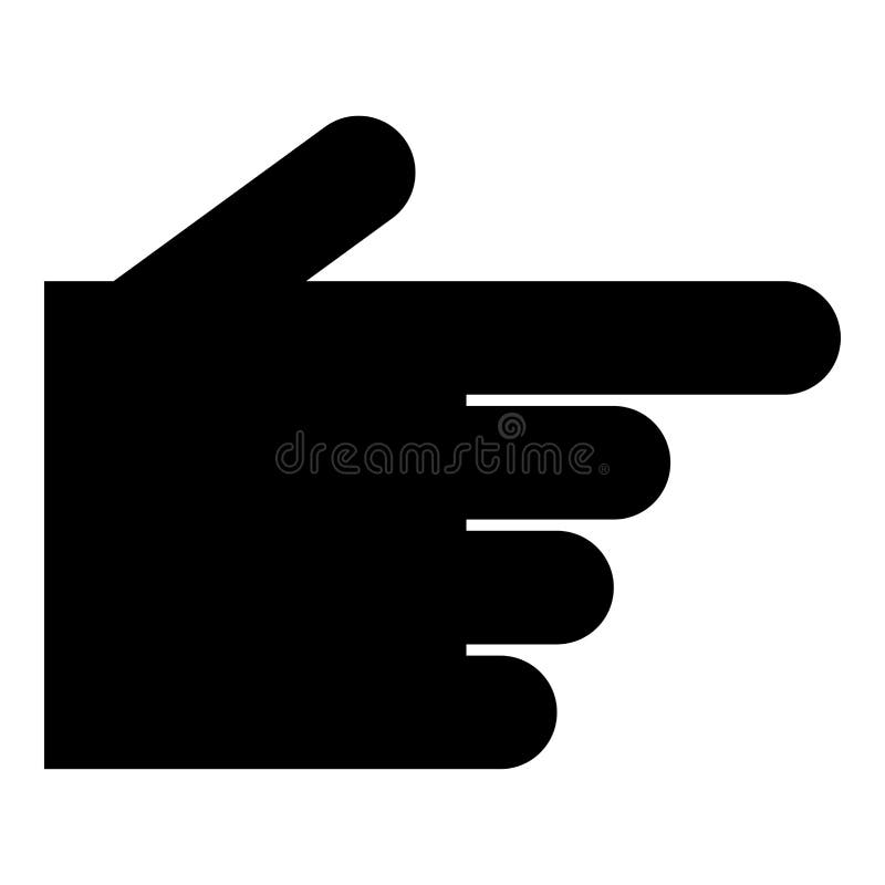 Pointing Hand Icon Black Color Illustration Flat Style Simple Image ...
