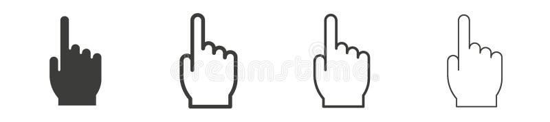 Pointing Hand Icon Vector Set on White Background Stock Vector ...