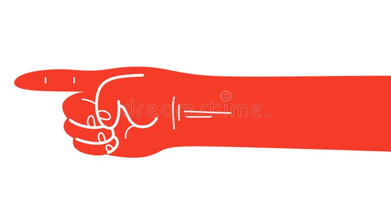 Pointing Hand Illustration or Design Element Vector Stock Vector ...