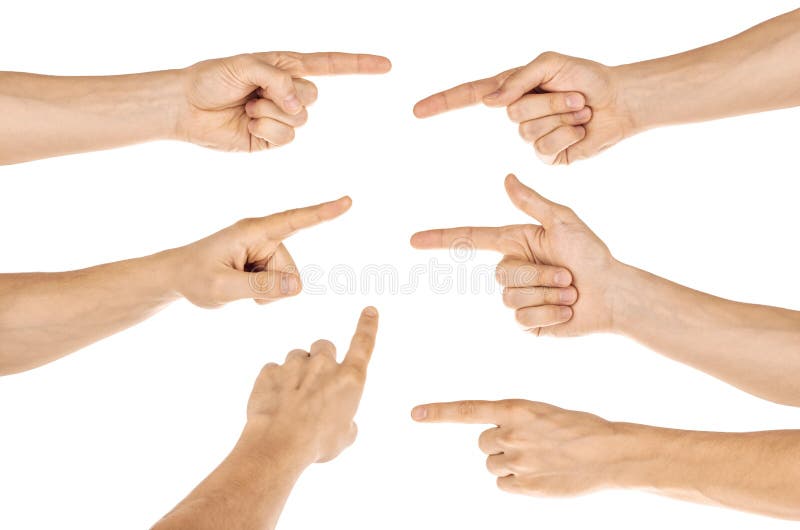 Pointing Hand, Isolated on White Clipping Path Stock Image - Image of ...
