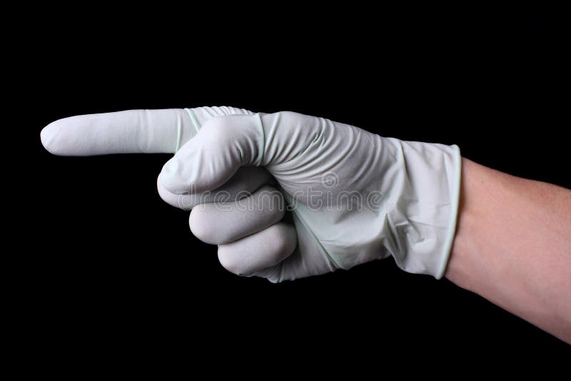 One Finger Extended on Gloved Hand Stock Photo - Image of gloves ...