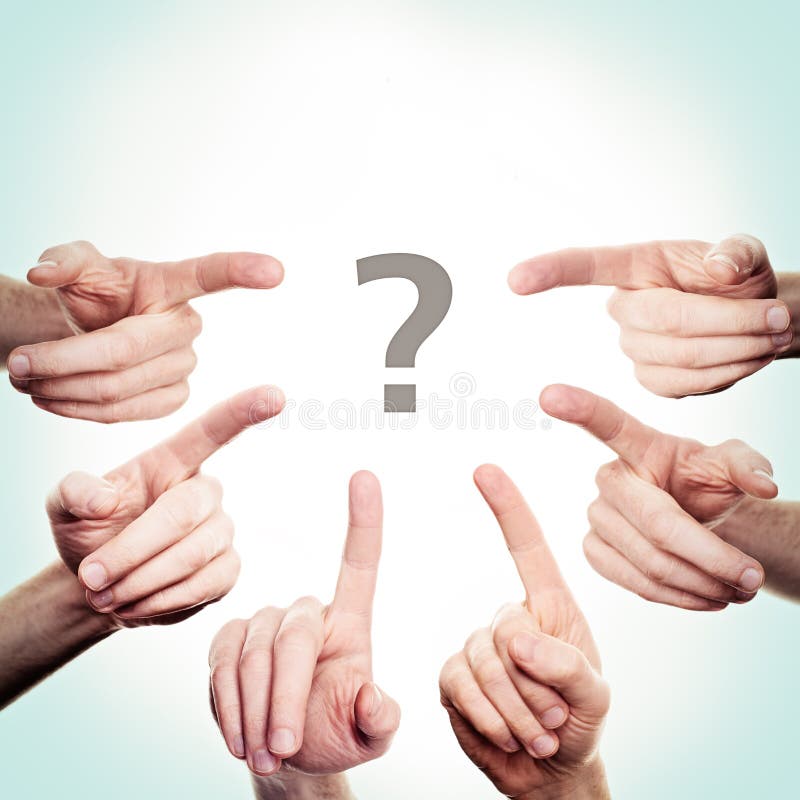 Pointing Hand and Question Mark Stock Image - Image of concepts ...