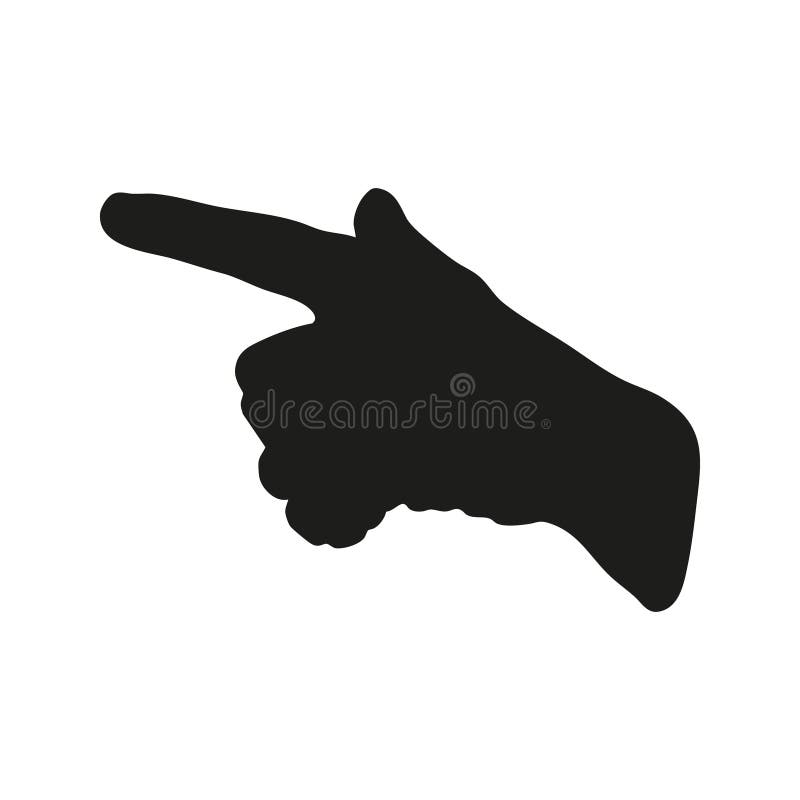 Pointing Hand Silhouette. Direction and Guidance Symbol Stock ...