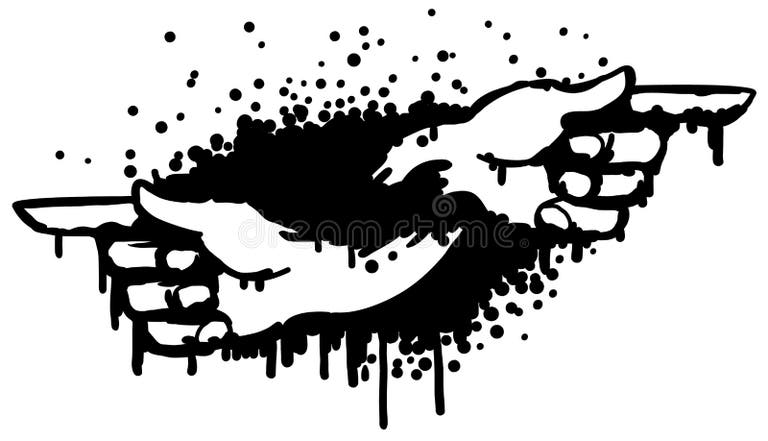 Pointing Hand Stencil stock vector. Illustration of smudge - 96144183