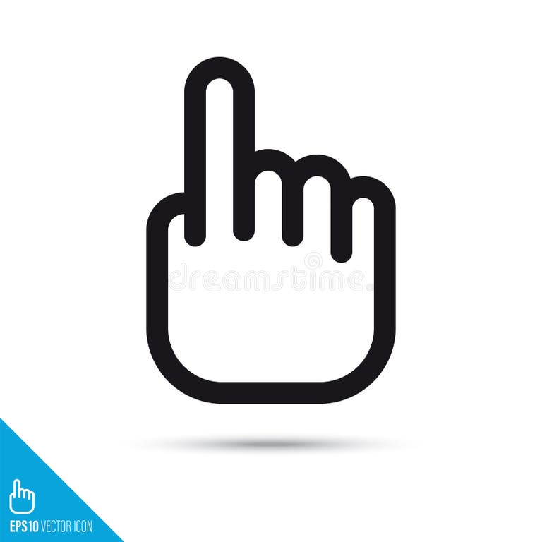 Pointing Hand UI Symbol Vector Line Icon Stock Vector - Illustration of ...