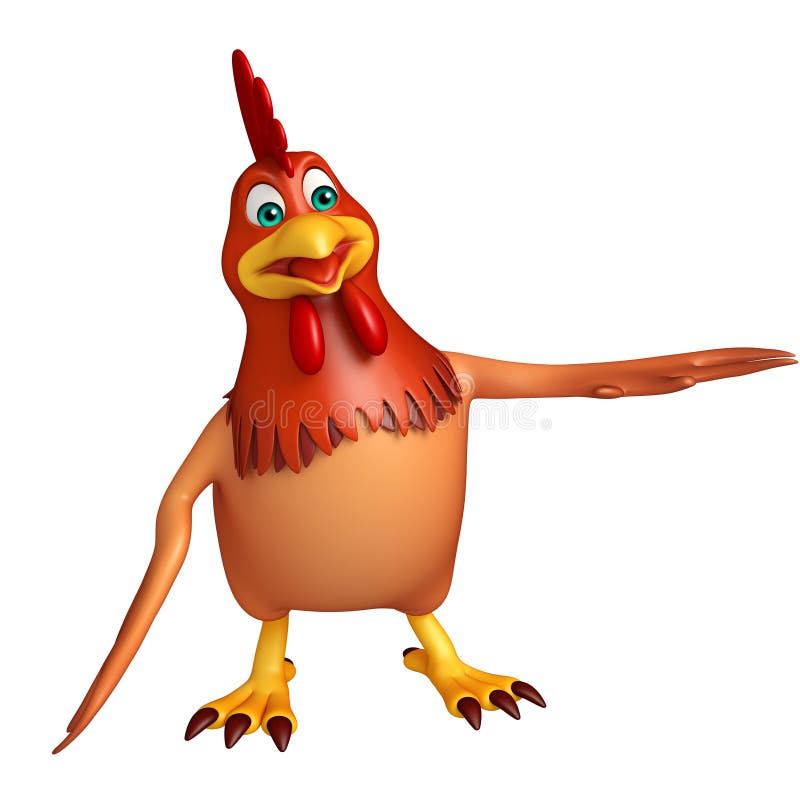 Pointing Hen Cartoon Character Stock Illustration - Illustration of ...