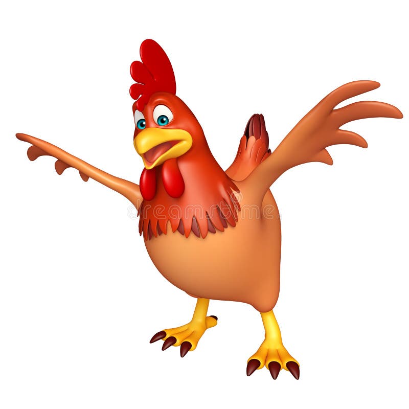 Pointing Hen Cartoon Character Stock Illustration - Illustration of ...