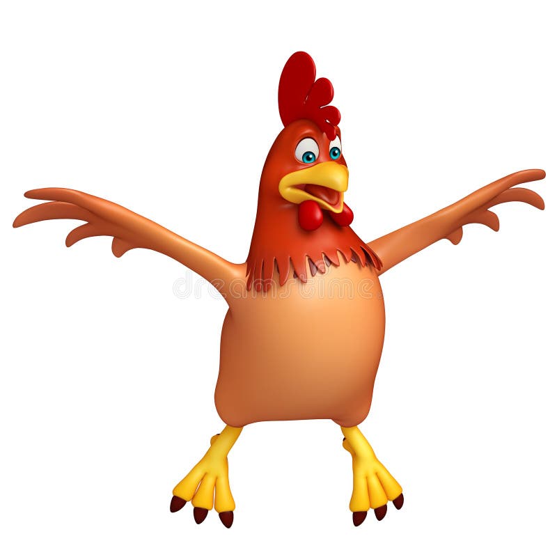 Pointing Hen Cartoon Character Stock Illustration - Illustration of ...