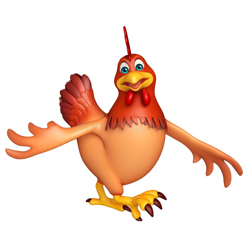 Pointing Hen Cartoon Character Stock Illustration - Illustration of ...