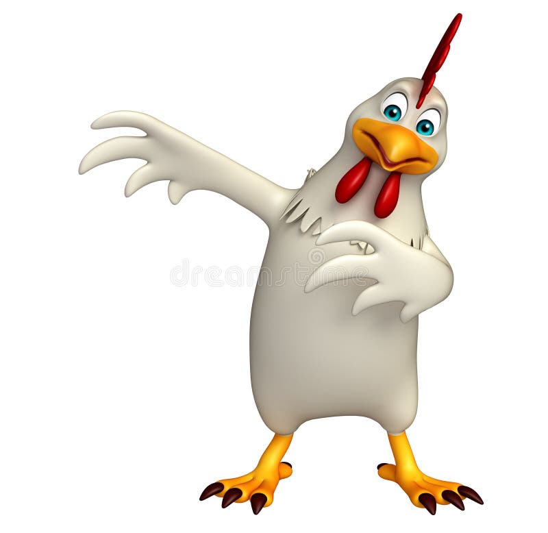Pointing Hen Cartoon Character Stock Illustration - Illustration of ...