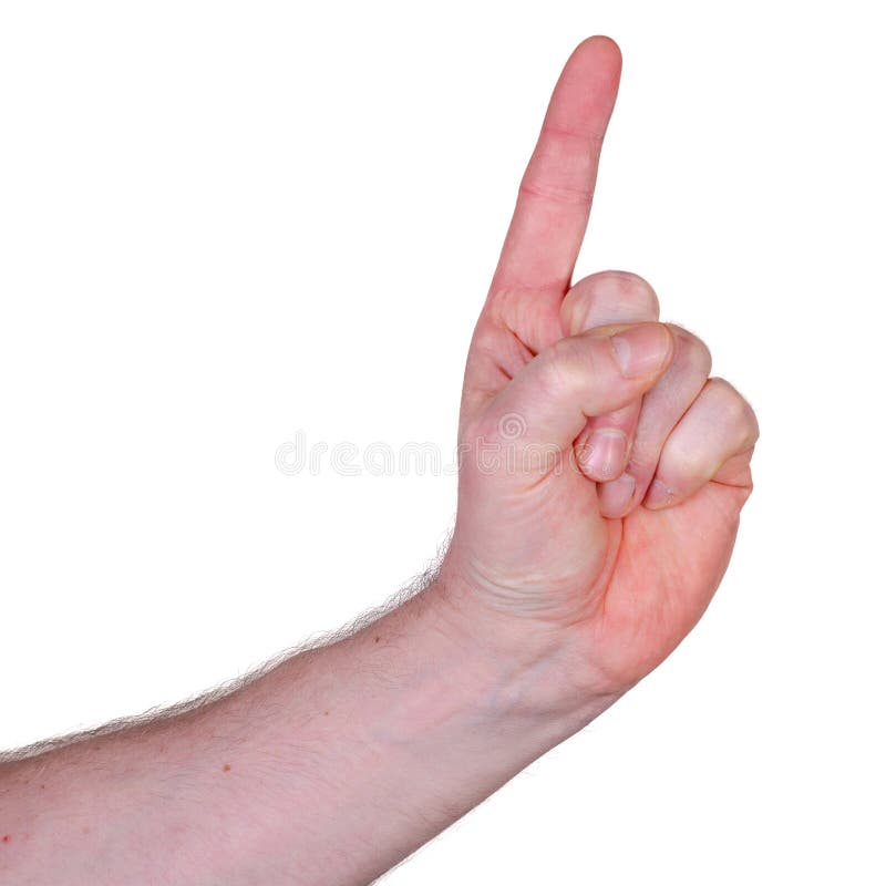 Pointing Index Finger Upward Direction Gesture Stock Image - Image of ...