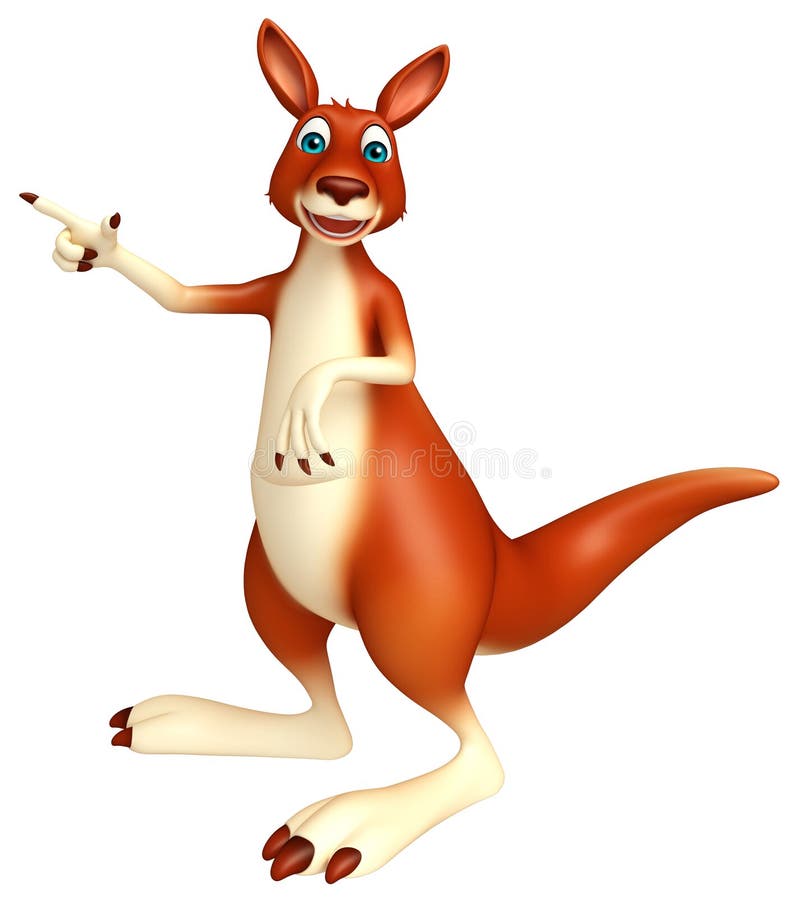Pointing Kangaroo Cartoon Character Stock Illustration - Illustration ...