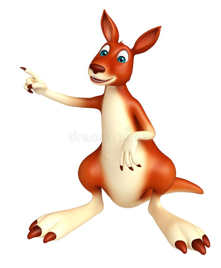 Pointing Kangaroo Cartoon Character Stock Illustration - Illustration ...
