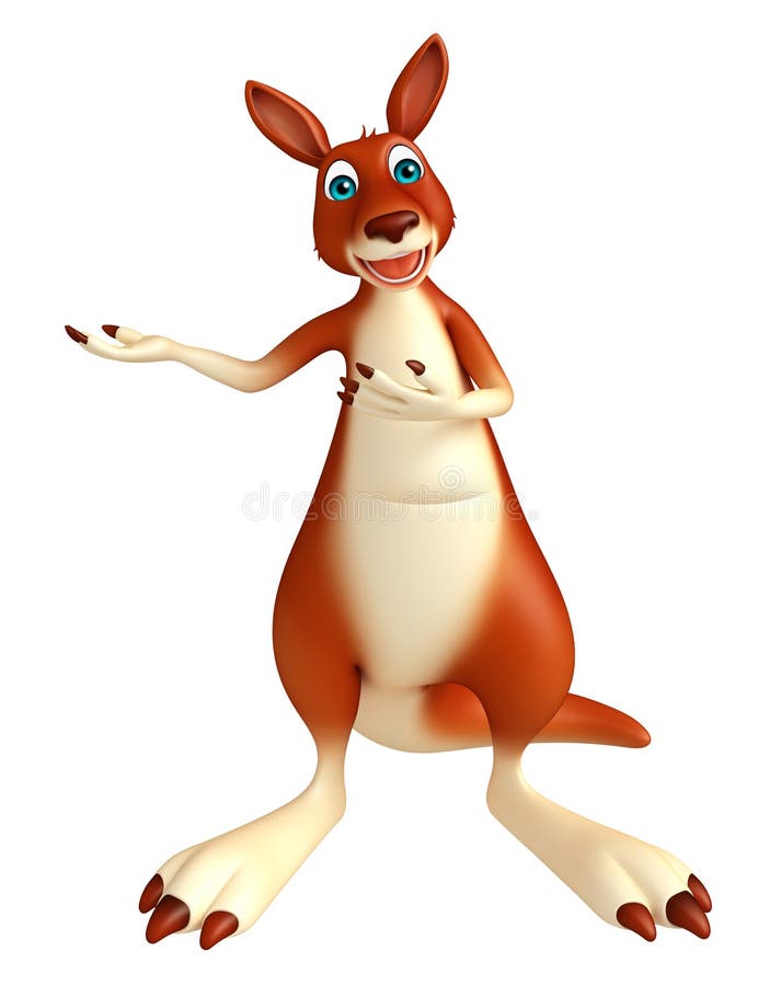Pointing Kangaroo Cartoon Character Stock Illustration - Illustration ...