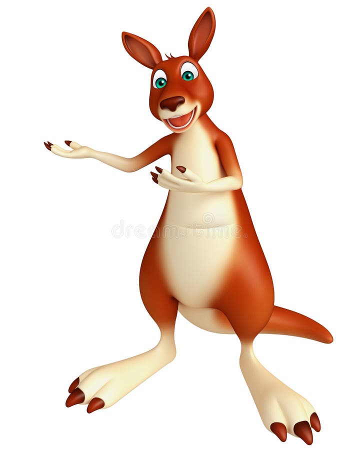 Pointing Kangaroo Cartoon Character Stock Illustration - Illustration ...