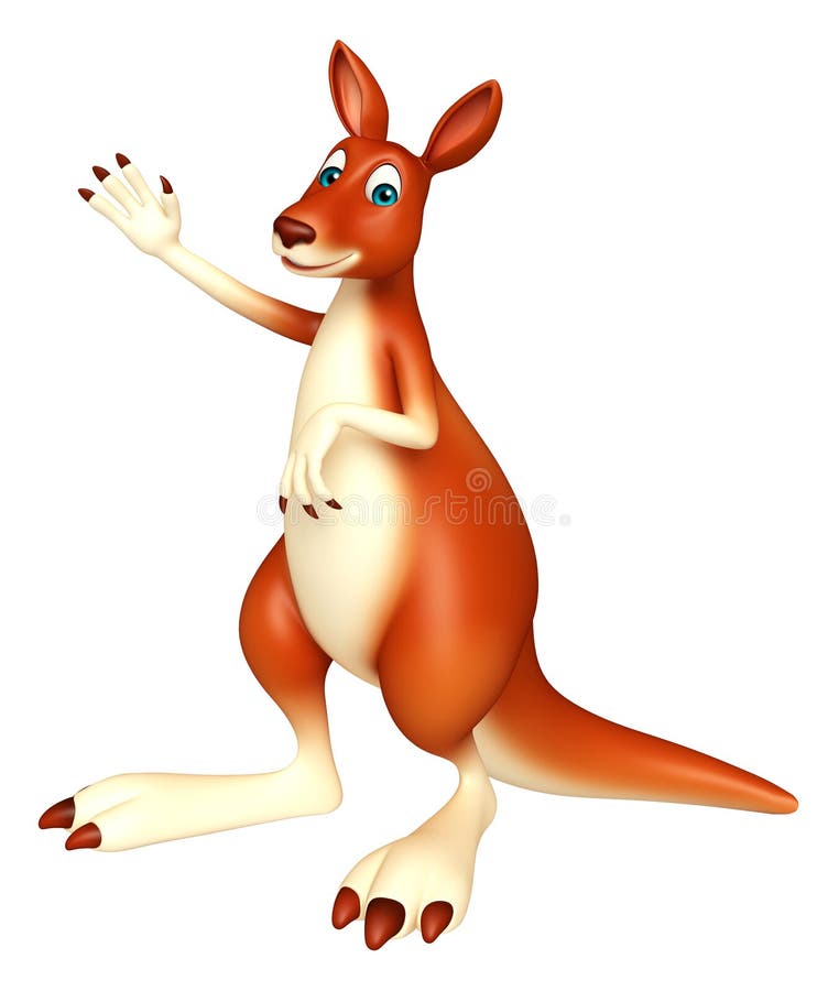 Pointing Kangaroo Cartoon Character Stock Illustration - Illustration ...
