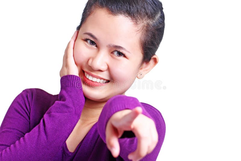 Pointing Lady stock image. Image of casual, expression - 36740403