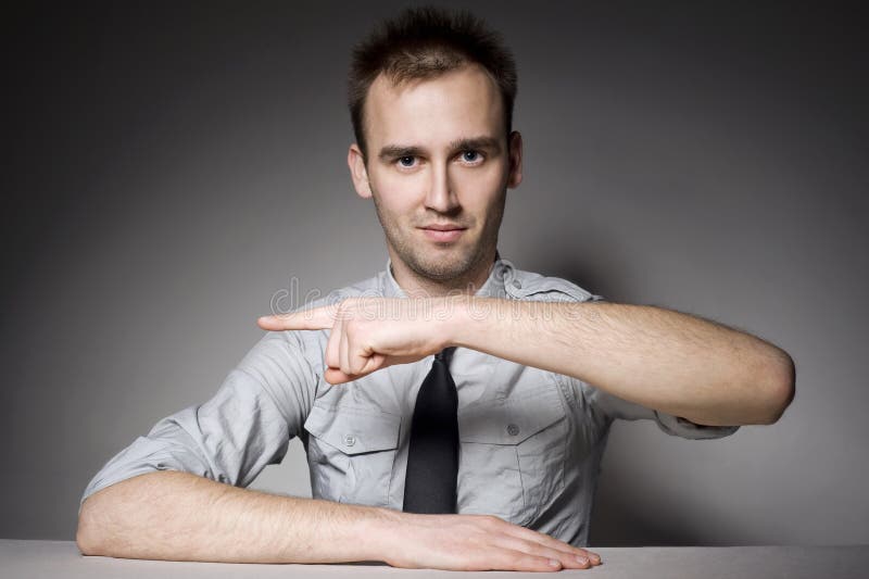 Pointing man stock image. Image of examination, face - 12973247