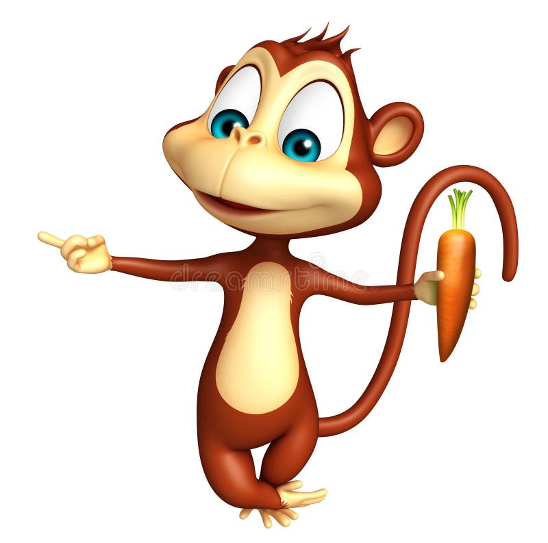 Pointing Monkey Cartoon Character Stock Illustration - Illustration of ...