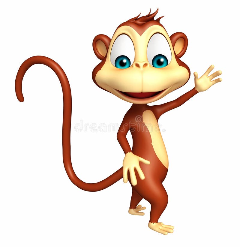 Pointing Monkey Cartoon Character Stock Illustration - Illustration of ...