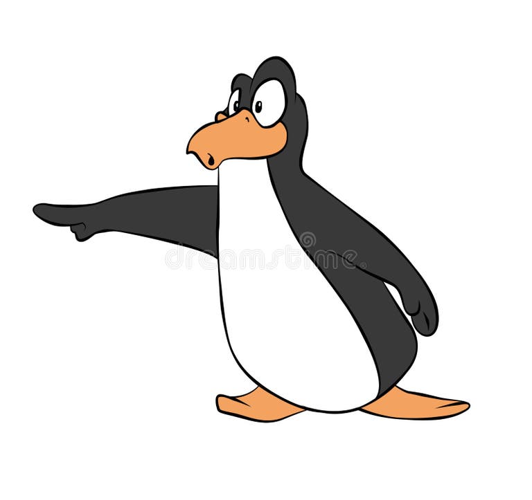 Pointing Penguin stock illustration. Illustration of excited - 4770855